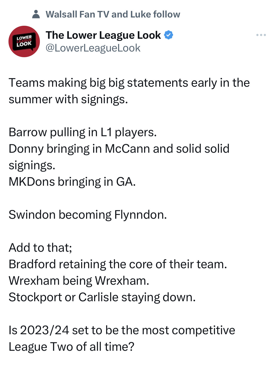 Summer Transfer Rumours / Confirmed 2023 - Page 38 - All About Walsall ...